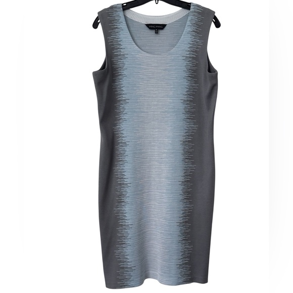 Ming Wang | Dresses | Ming Wang Blue And Gray Sheath Dress | Poshmark